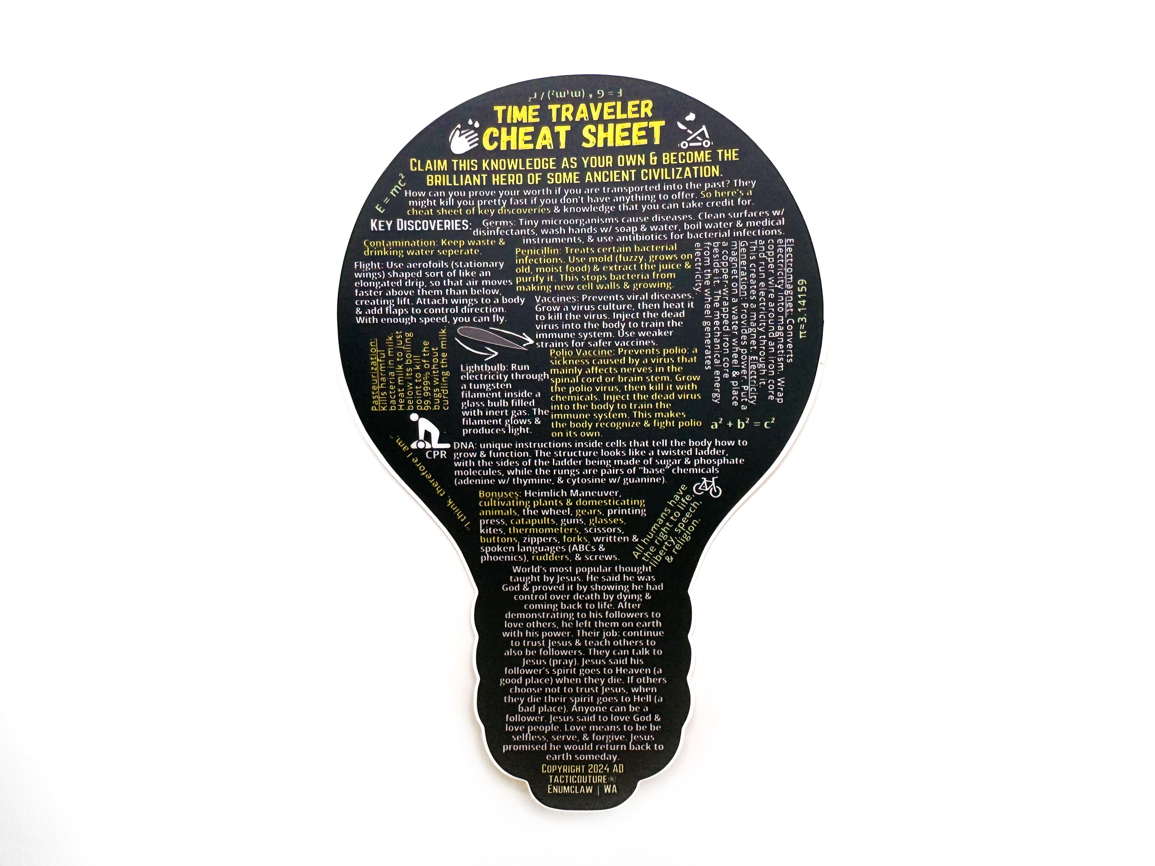 Time Traveler Cheat Sheet Decal - Future-proof Education & Training ...